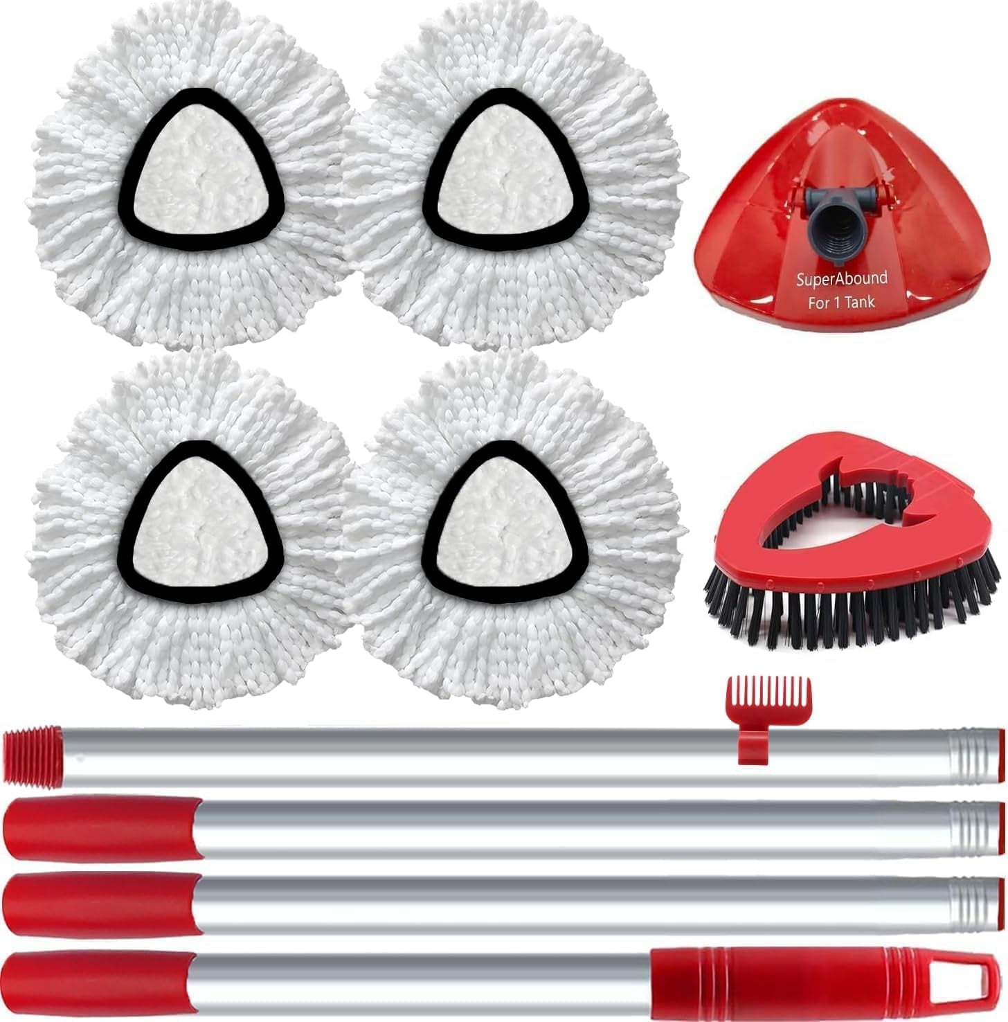 4 Pack Spin Mop Replacement Head Compatible with O Cedar EasyWring 1 ...