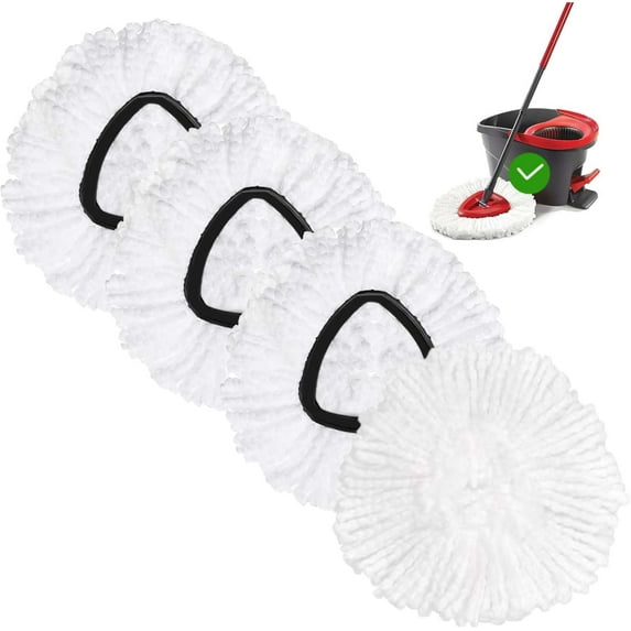 4 Pack Spin Mop Replacement Head Mop Refill Compatible with Oceda ...