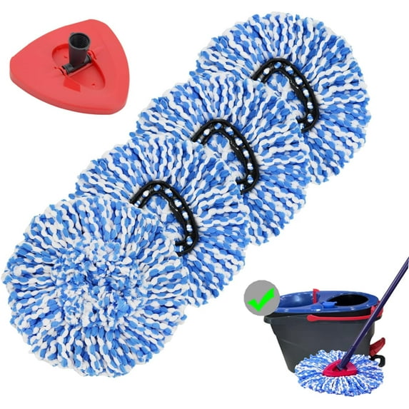 4 Pack Spin Mop Replacement Heads Microfiber Refills Compatible with 2 ...
