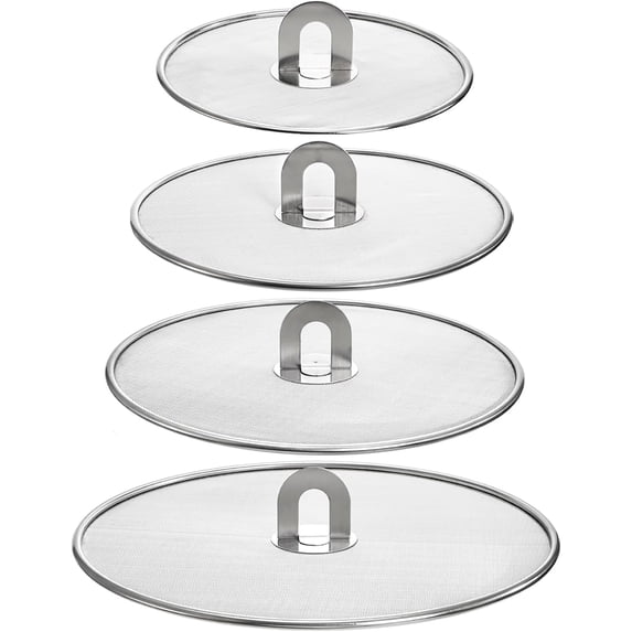 4-Pack Splatter Screen for Cooking - Stainless Steel Grease Splatter ...