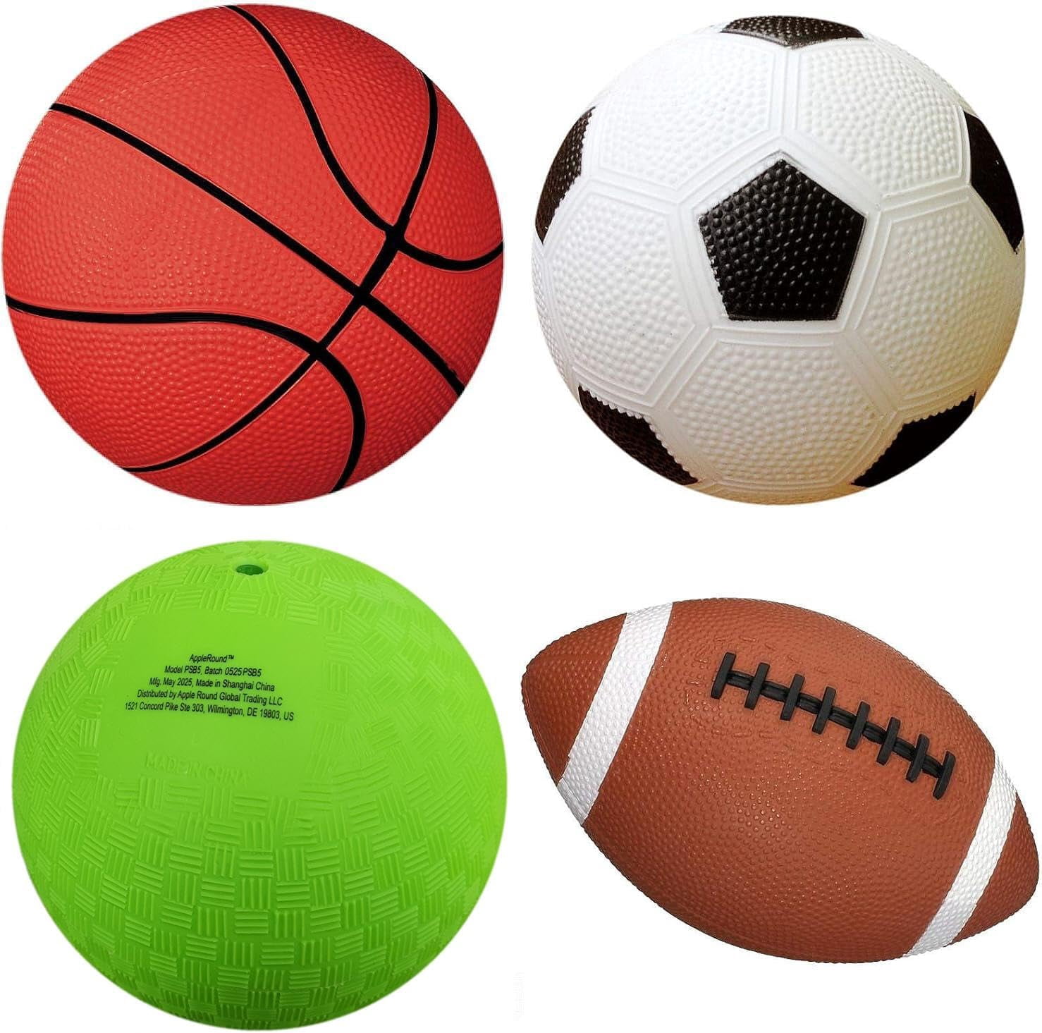 4-Pack Sports Balls for Toddlers & Kids with Pump – 5-Inch Soccer Ball ...