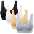 4 Pack Sports Bras for Women,Women's Wireless Bra,Seamless Smooth ...