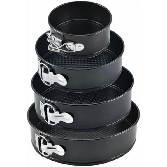 4 Pack Springform Pan Tins Set 4, 7, 9,10 Inch Baking Mold Round ...