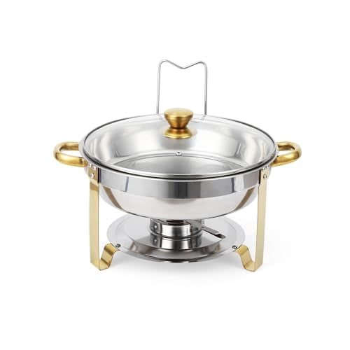 4-Pack Square Chafing Dish Buffet Set, 16.5"X16.1"X11" Stainless Steel ...