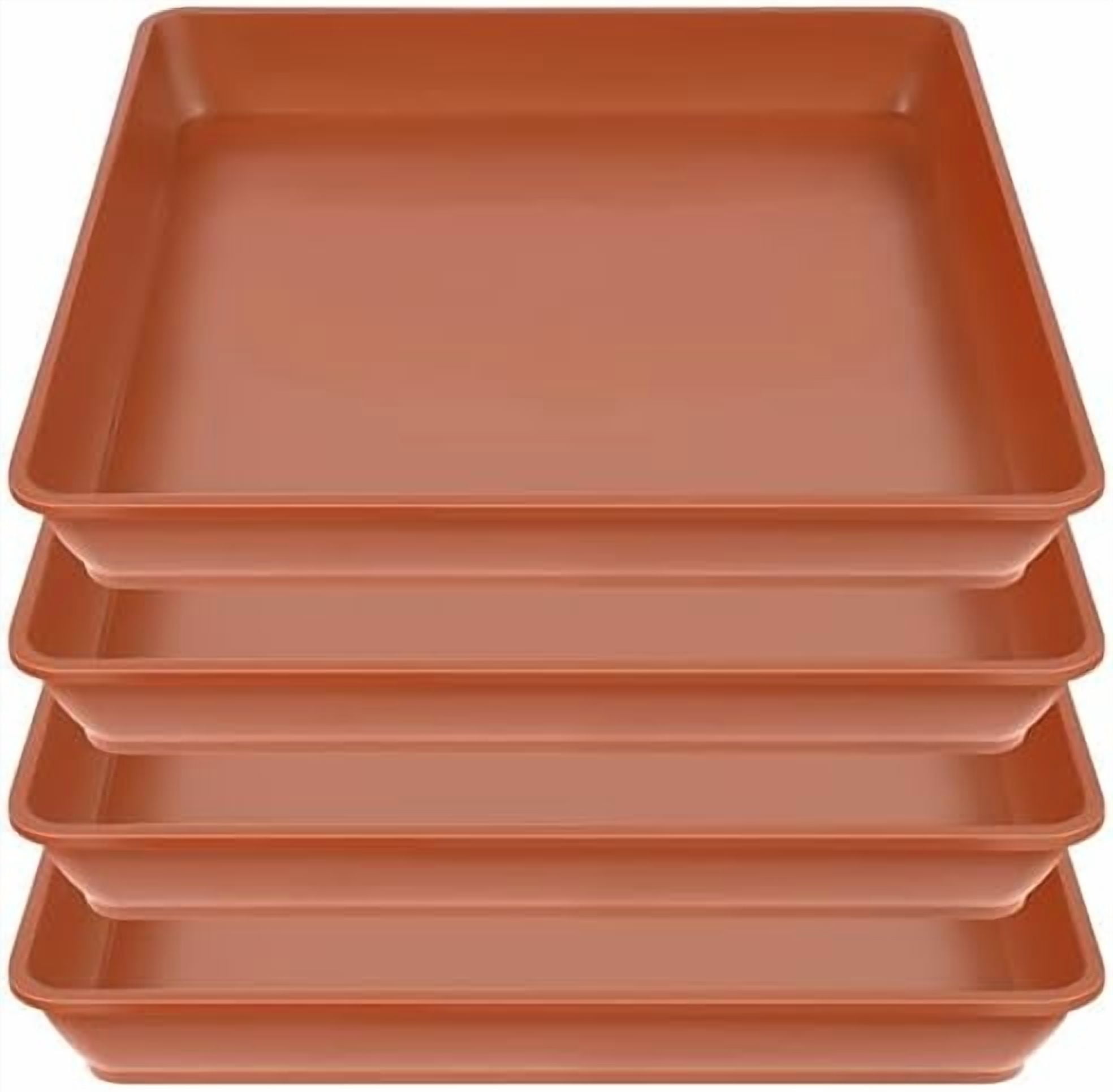 4 Pack Square Plant Saucer 16 Inch, Large Plant Trays for Pots, Heavy ...
