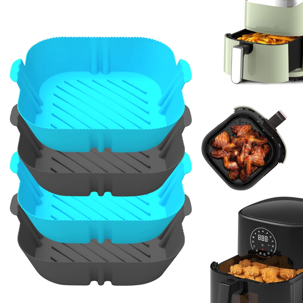 4-Pack Square Silicone Air Fryer Liners Reusable Silicone Air Fryer ...