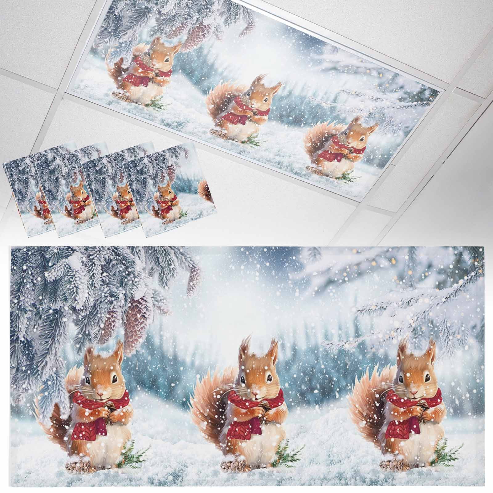 4 Pack Squirrel and Fluorescent Light Covers for Ceiling Lights Pine ...