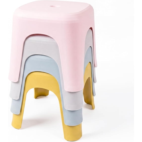 4 Pack Stackable Classroom Stools 10 Inch Nesting Plastic Stools ...