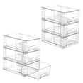 4 Pack Stackable Clear Acrylic Storage Drawers with Handles, Easy ...