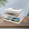 4 Pack- Stackable Paper Letter Tray,Clear Acrylic Magazine Holder and ...