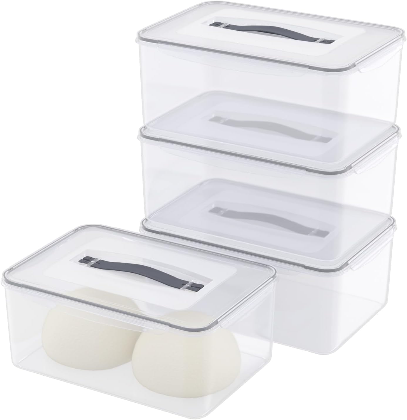 4 Pack Stackable Pizza Dough Proofing Containers with Lids and Handle ...