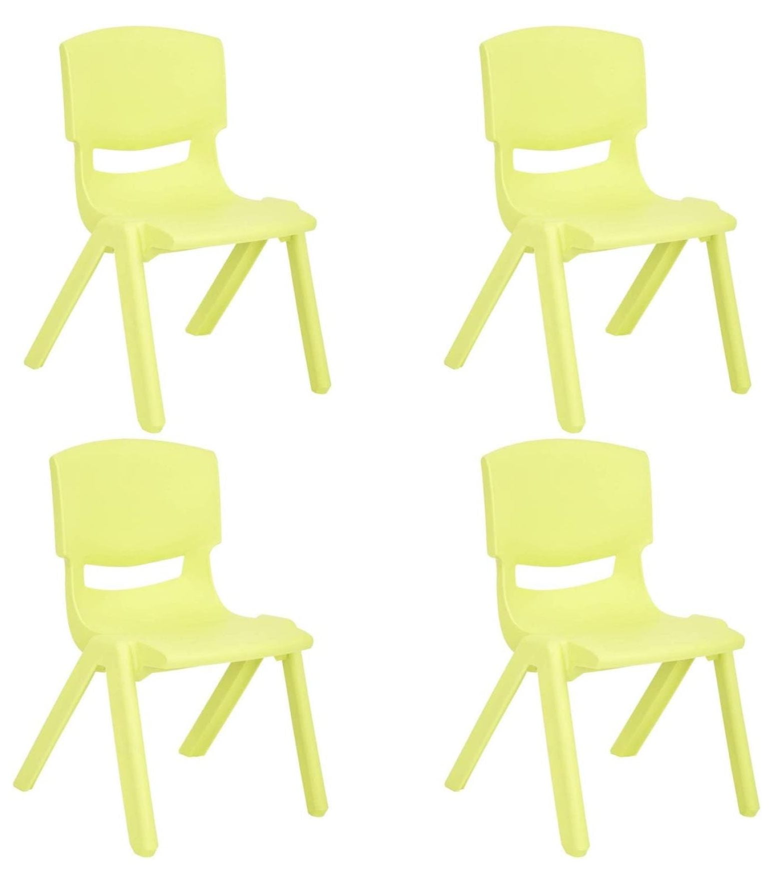 4 Pack Stackable Plastic Chairs, 20.8x12.5 Inches, Lightweight Seating ...