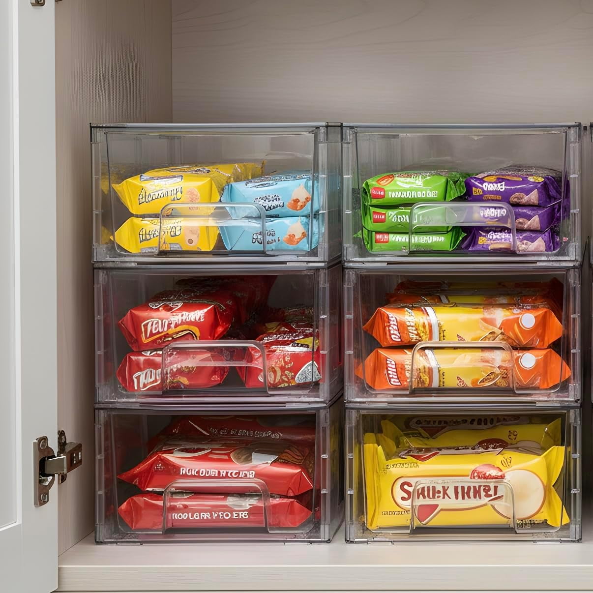 4 Pack Stackable Storage Drawers, Plastic Organizers Bins, Drawers ...