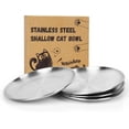 4-Pack Stainless Steel Cat Food Bowls, Shallow Whisker-Friendly Non ...