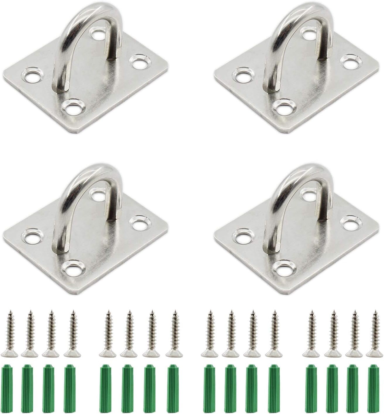 4 Pa Stainless Steel Ceiling Hooks, Pad Eye Plate U Hooks Heavy Duty ...