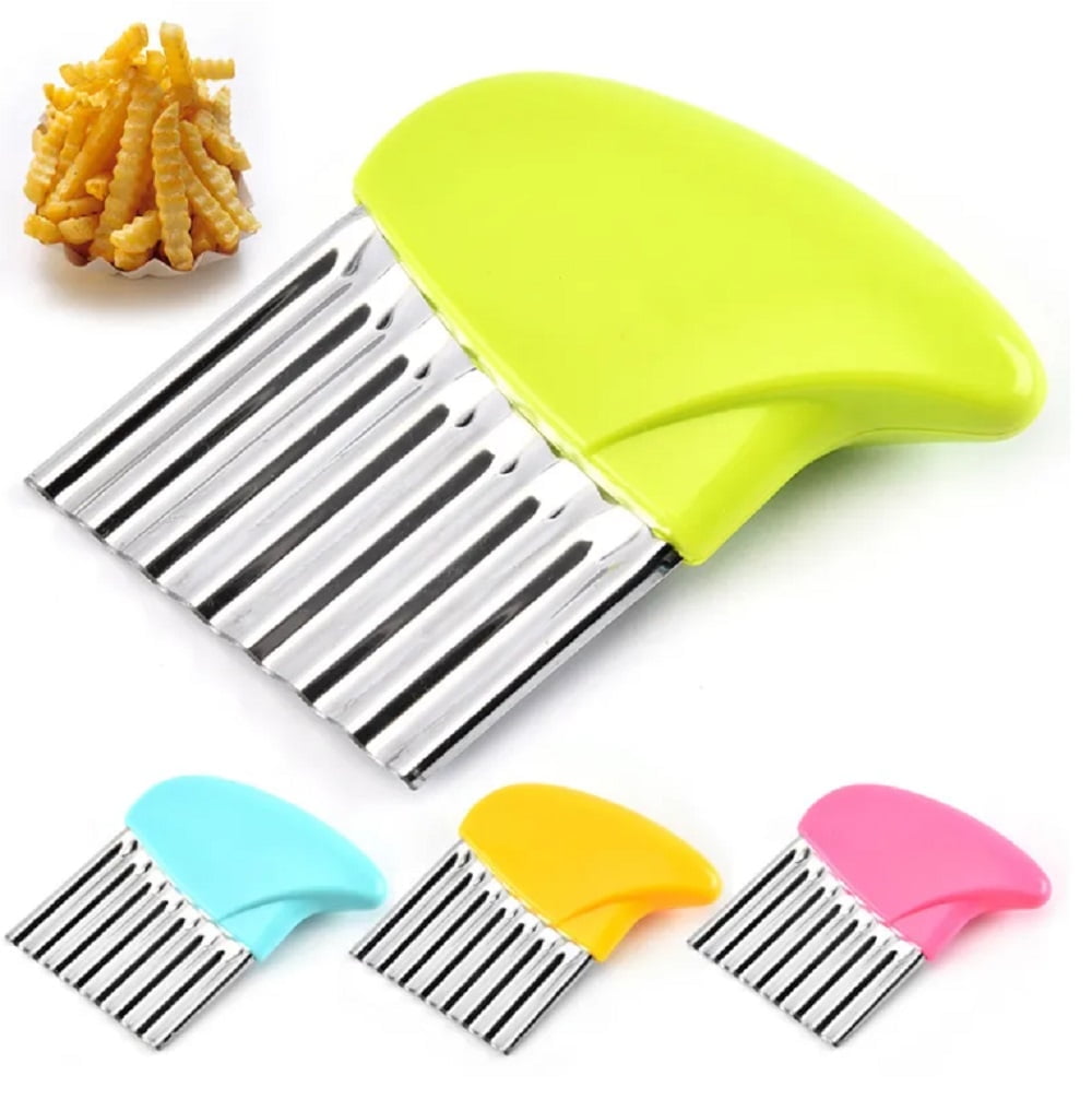 TIKA 4-Pack Stainless Steel Crinkle Cutters, Wavy Veggie Slicer, French ...
