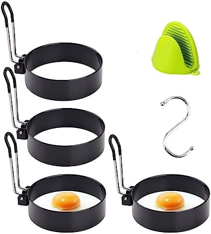 4 Pack Stainless Steel Egg Ring Molds With Non Stick Metal Mold Shaper ...