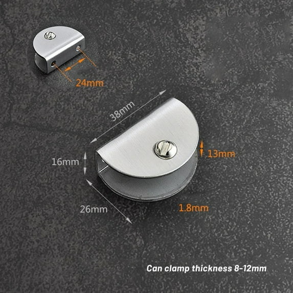 4 Pack Stainless Steel Glass Shelf Support Brackets with Silicone Pads ...