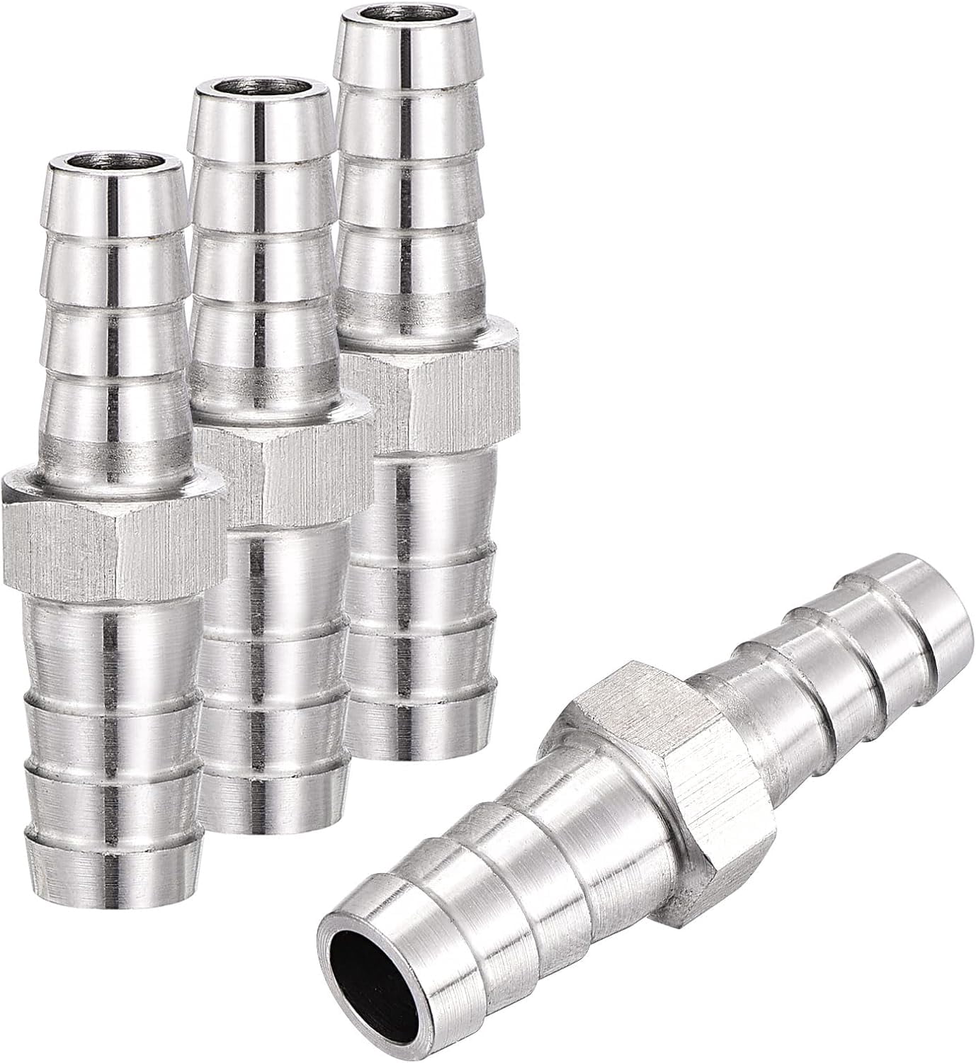 4 Pack Stainless Steel Hose Barb to Adapter, 1/2" x 3/8" for Industrial ...