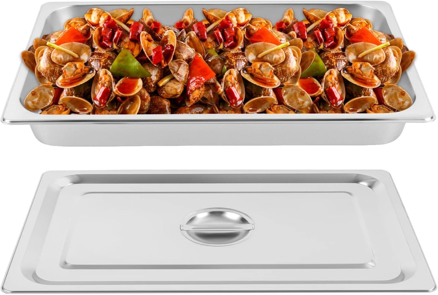 4 Pack Stainless Steel Hotel Pans 2.5Inch Deep Steam Table Pans Commercial Food Pan Restaurant ...