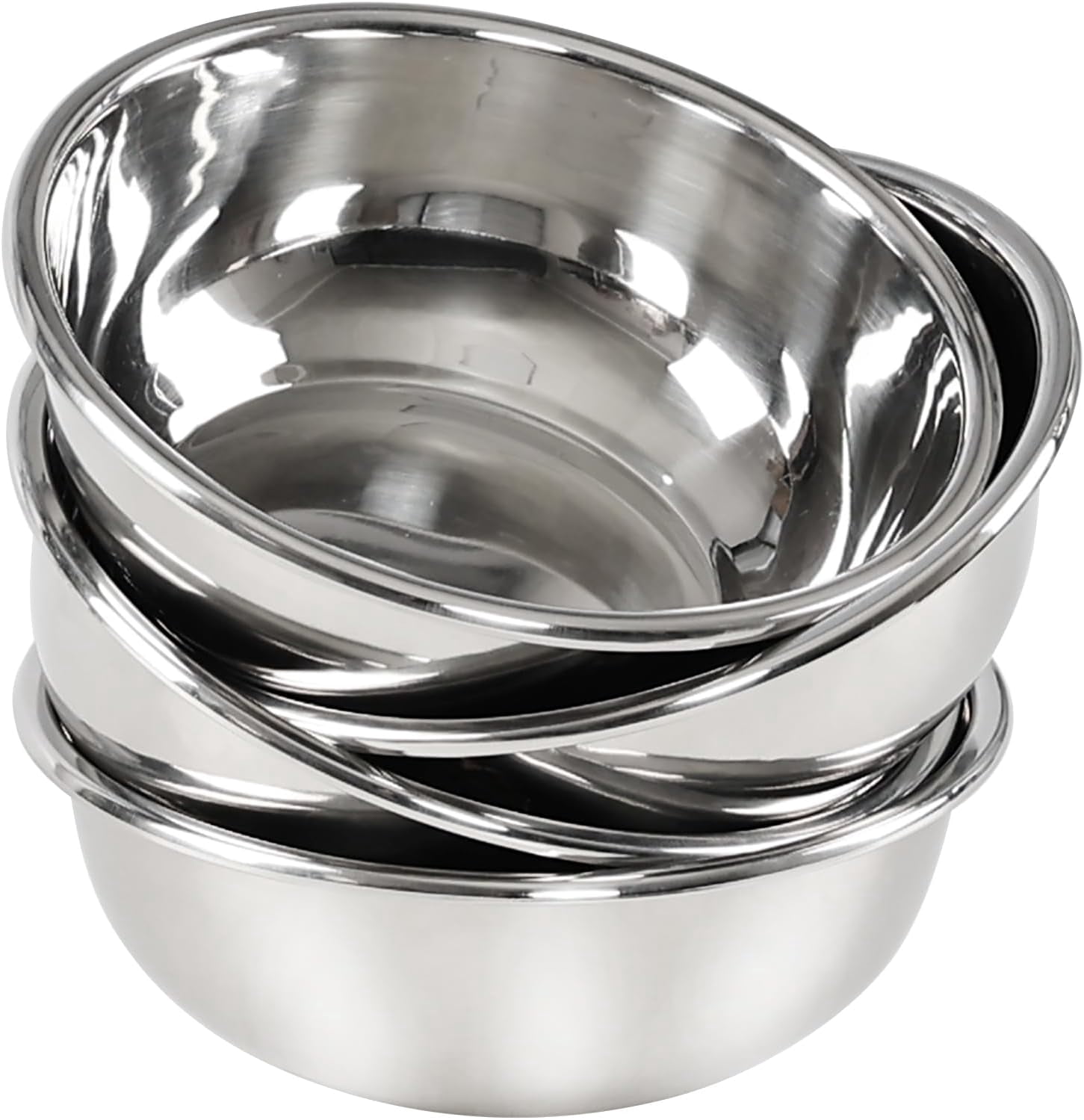 4 Pack Stainless Steel Mixing Bowls, 8.6 Inches Kitchen Prep Bowls Set ...