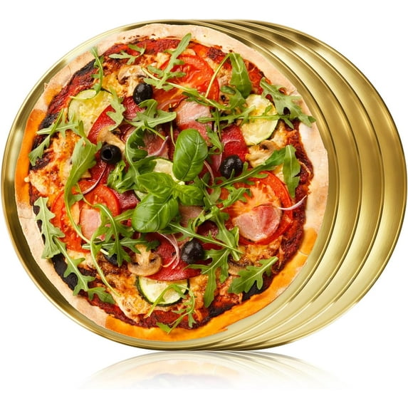 4 Pack Stainless Steel Pizza Pan, 12 Inch Pizza Tray Pizza Crisper Pan ...