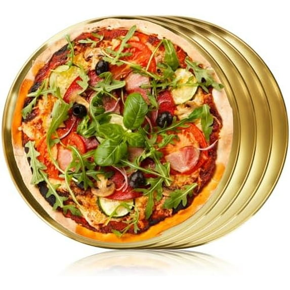 4 Pack Stainless Steel Pizza Pan, 12 Inch Pizza Tray Pizza Crisper Pan, Round Pizza Sheet Baking ...