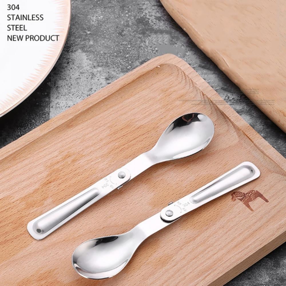 4 Pack Stainless Steel Portable Foldable Spoon - Folding Dinner ...