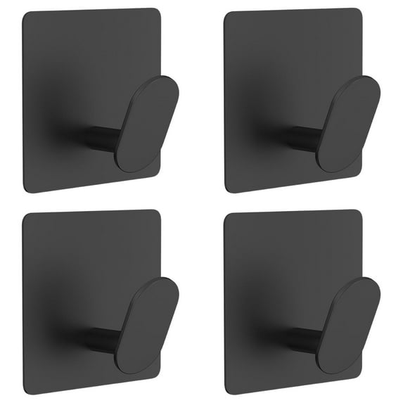 4 Pack Stainless Steel Self-Adhesive Towel Hooks for Wall Hanging, for ...