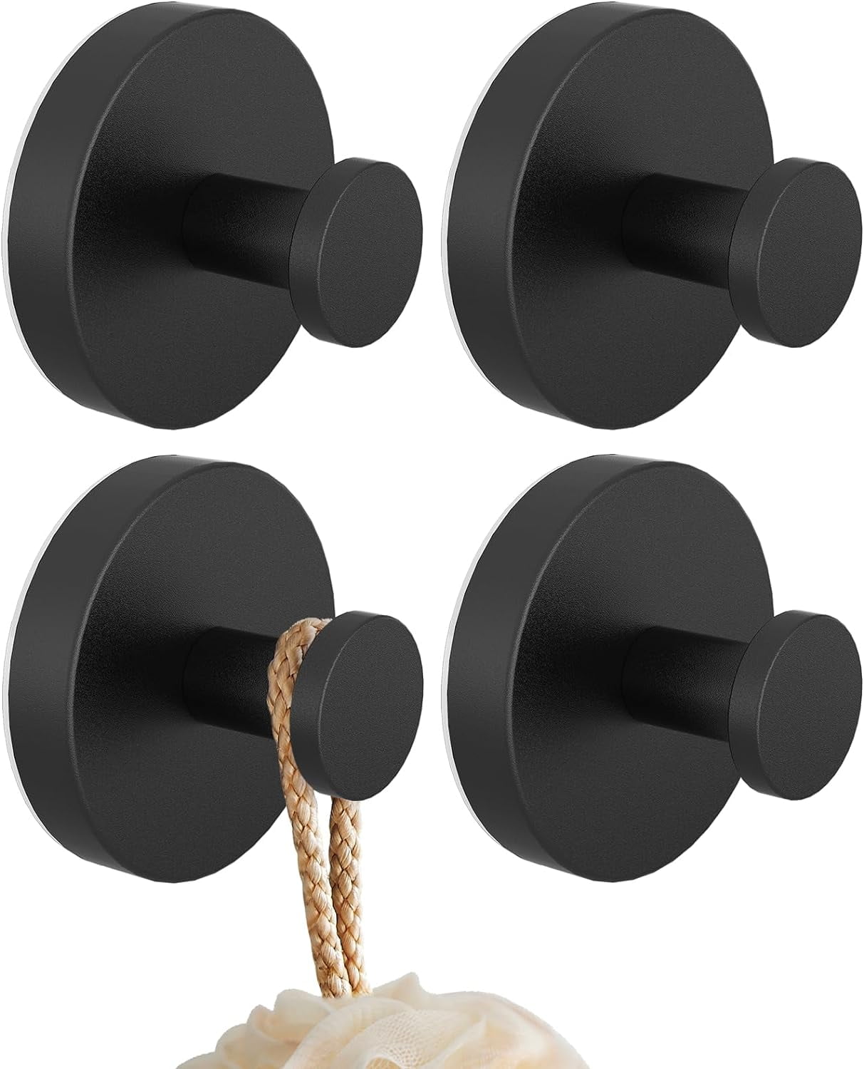 4 Pack Stainless Steel Shower Suction Hooks, Removable Bathroom Shower ...