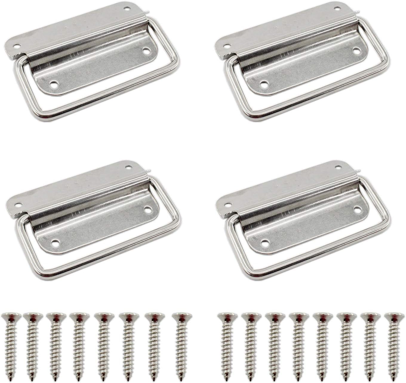 4 Pack Stainless Steel Wardrobe Handle, Foldable Boat Hatch Latch ...