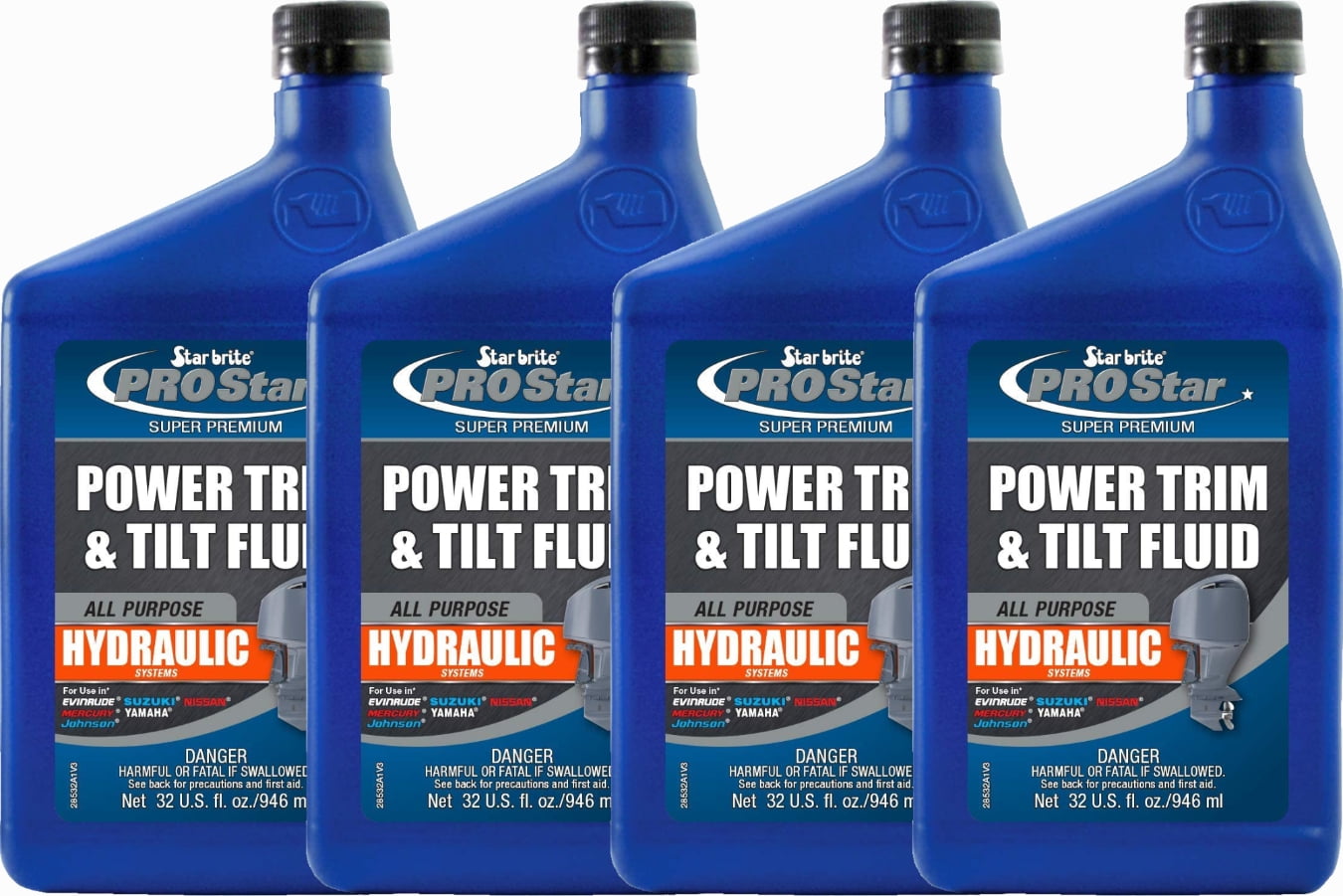 4 Pack Star Brite Pro Star Super Premium Power Trim and Tilt Fluid - 32 ...