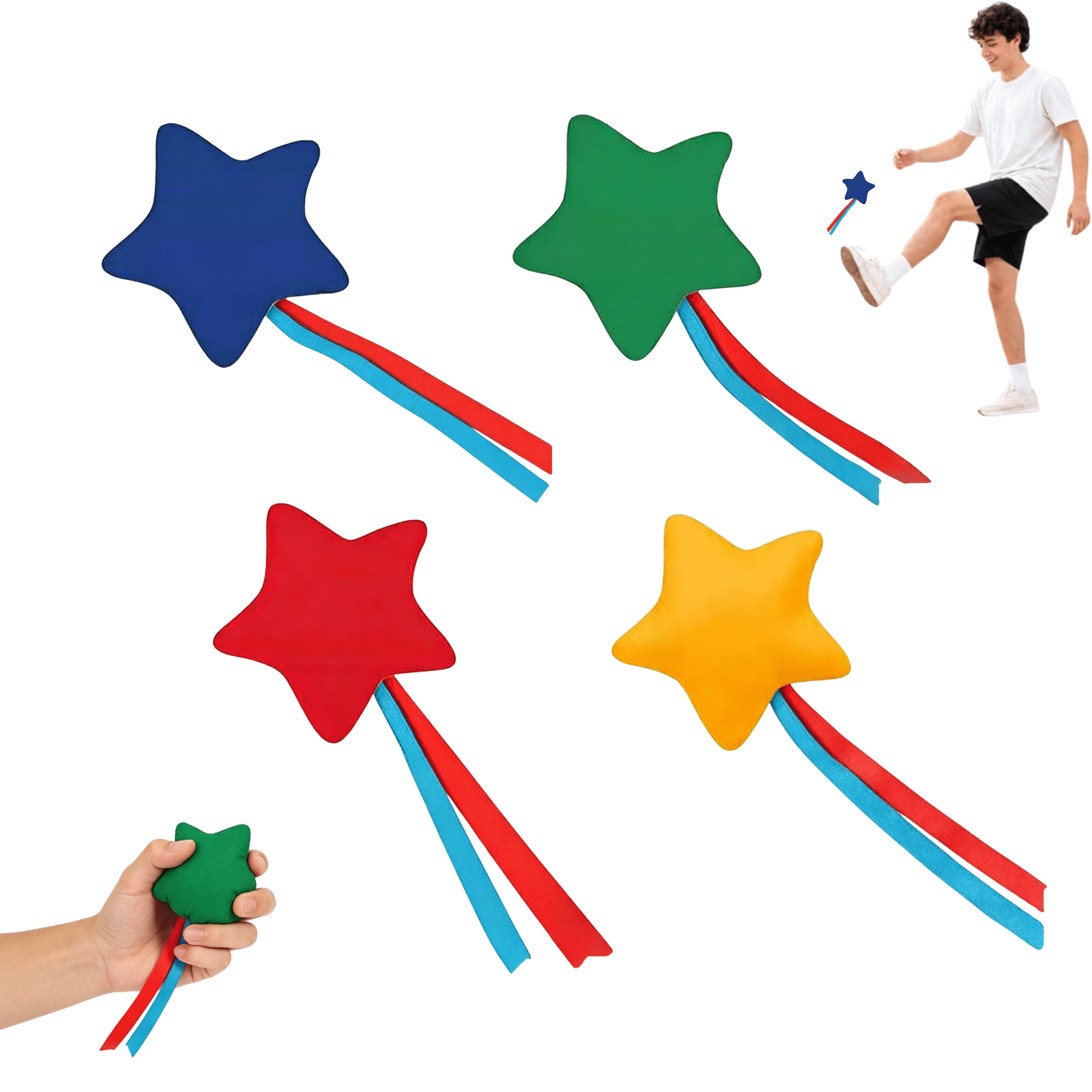 4-Pack Star Shaped Bean Bags with String – Soft Sandbags for Tossing ...