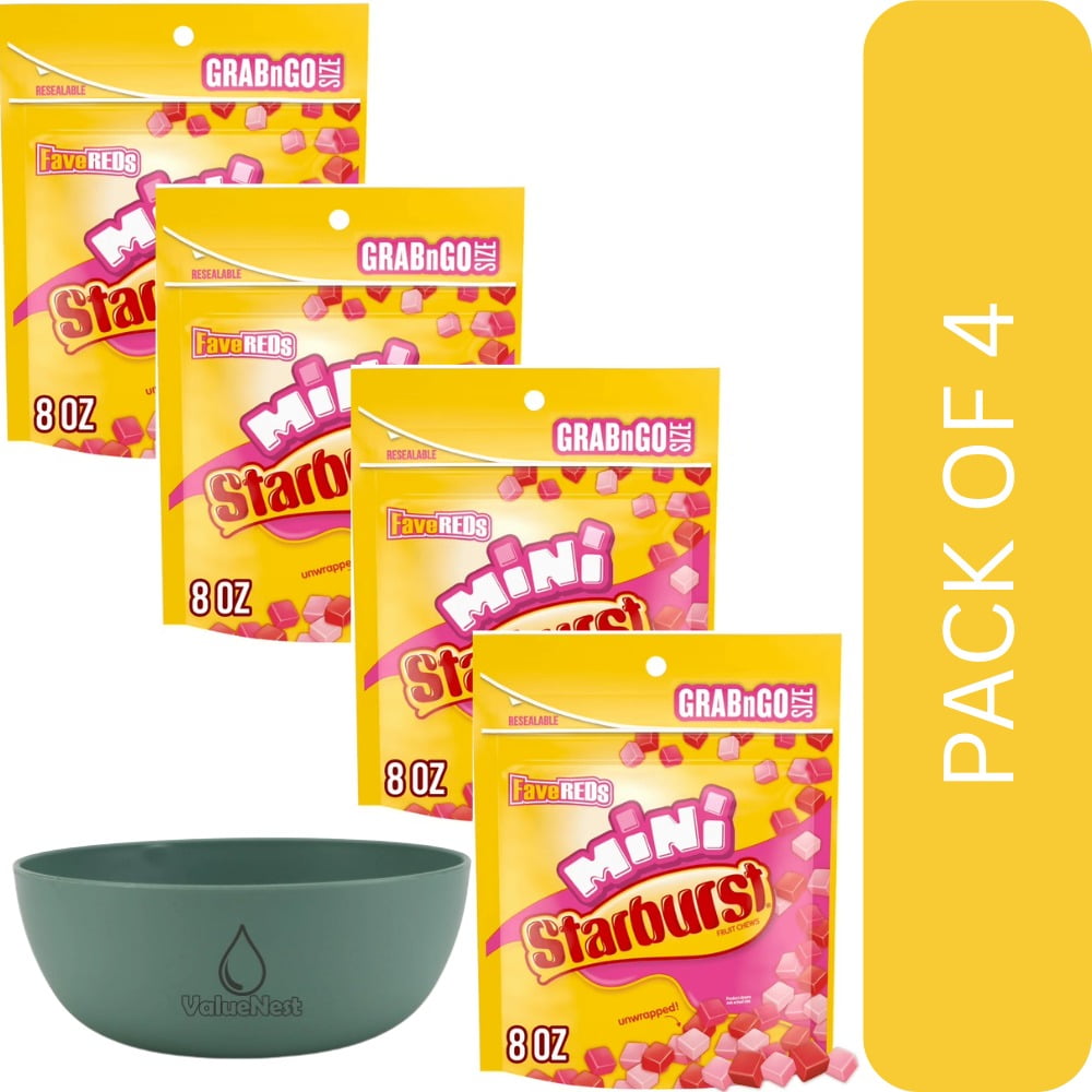 4 Pack Of Starburst FaveREDs Minis Fruit Chewy Candy, 8oz Grab & Go ...