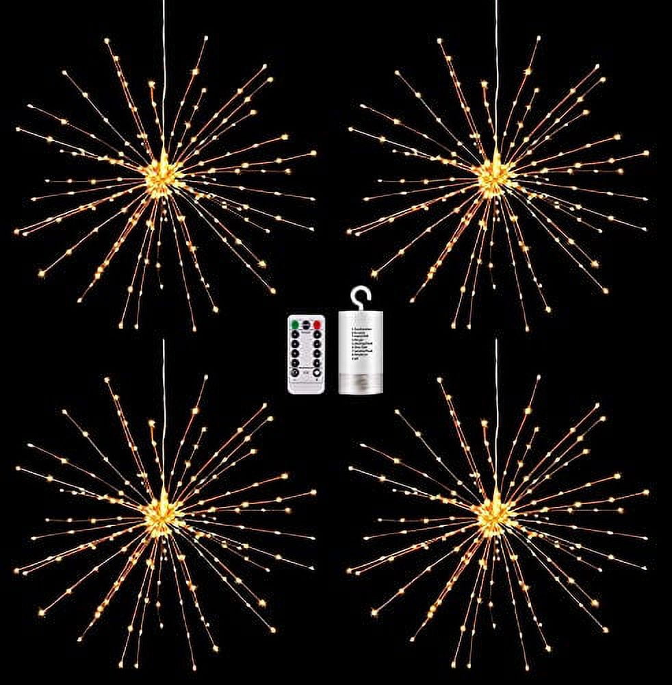 4 Pack Starburst Sphere Lights,200 LED Firework Lights, 8 Modes ...