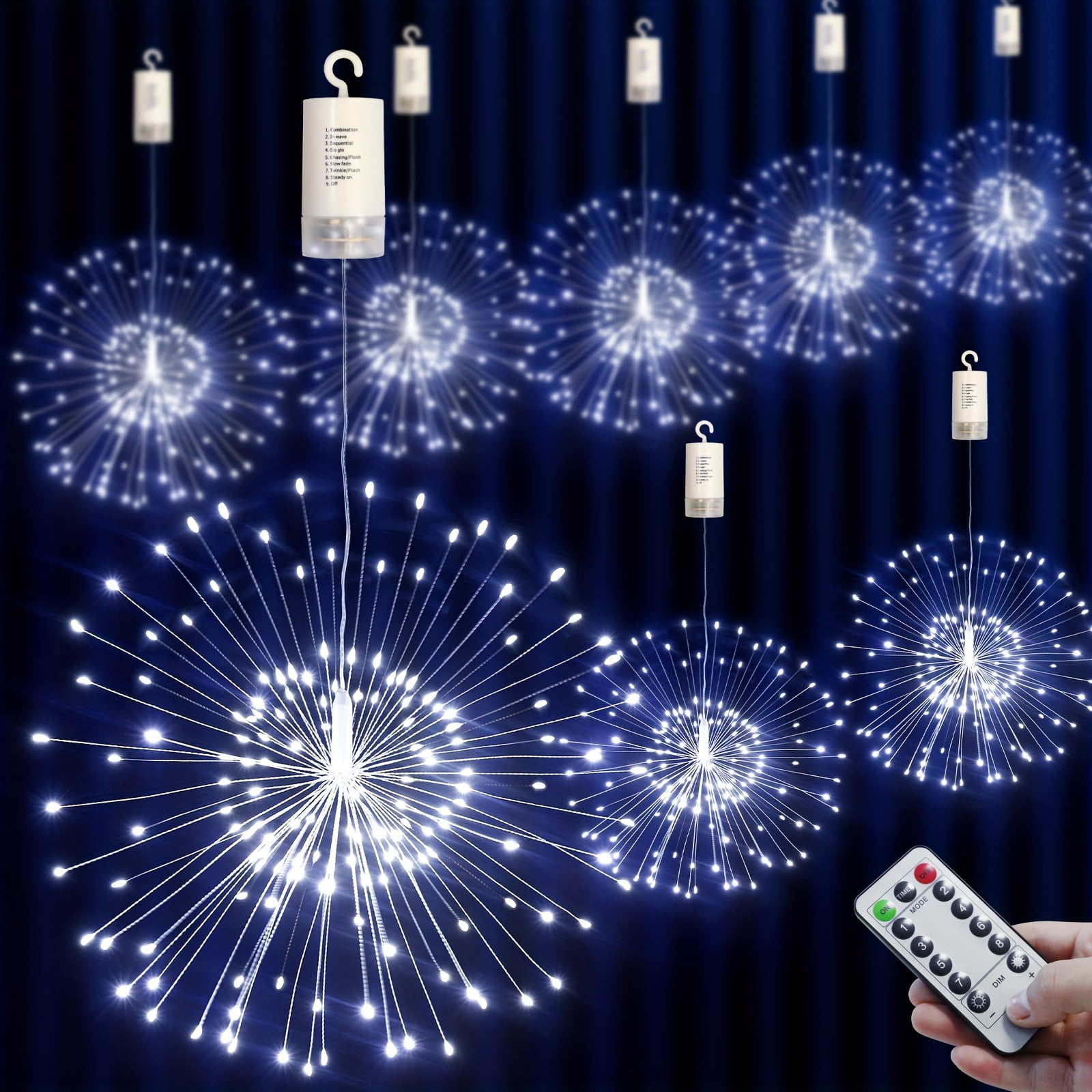 4 Pack Starburst Sphere Lights 800 LED Firework Lights, 8 Modes ...
