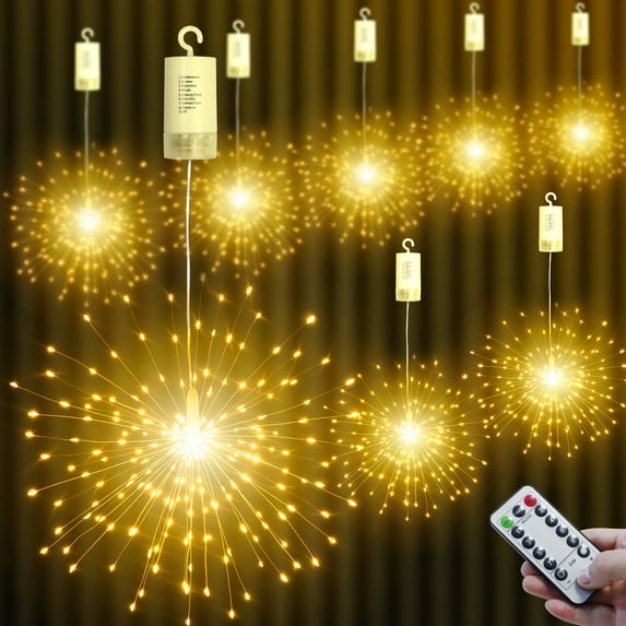 4 Pack Starburst Sphere Lights 800 LED Firework Lights, 8 Modes ...