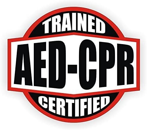 4 Pack - StickerDad® AED - CPR Trained Certified V2 - Full Color ...