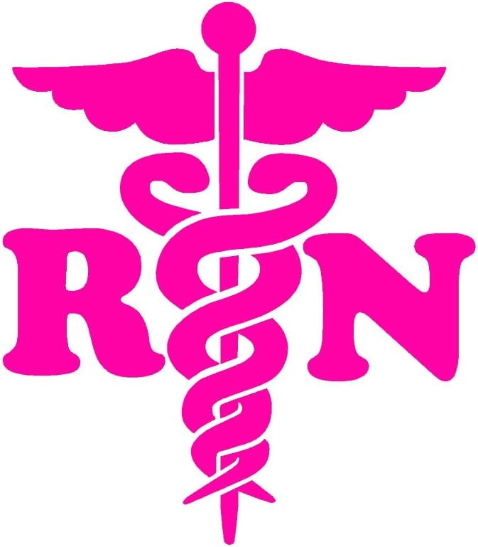 4 Pack - StickerDad® Caduceus Medical Cross RN - Size: 5", Color: HOT ...