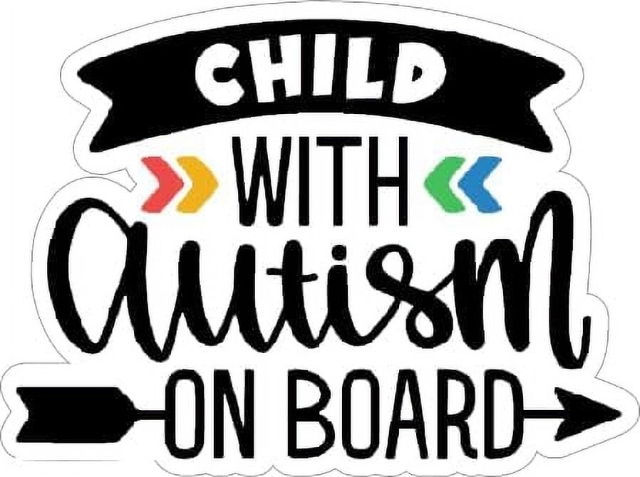4 Pack - StickerDad® Child with Autism On Board V1 Full Color Printed ...