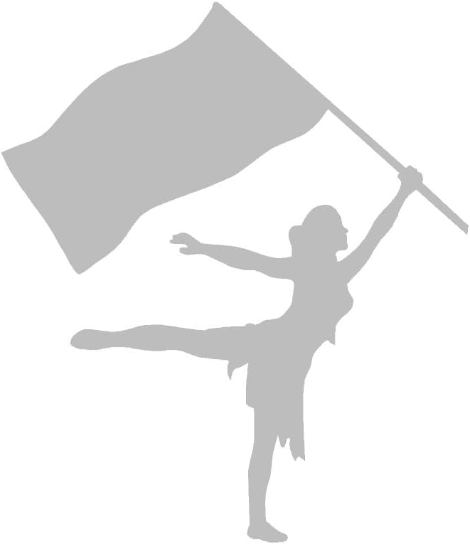 4 Pack - StickerDad® Color Guard Girl - Size: 4", Color: Silver ...