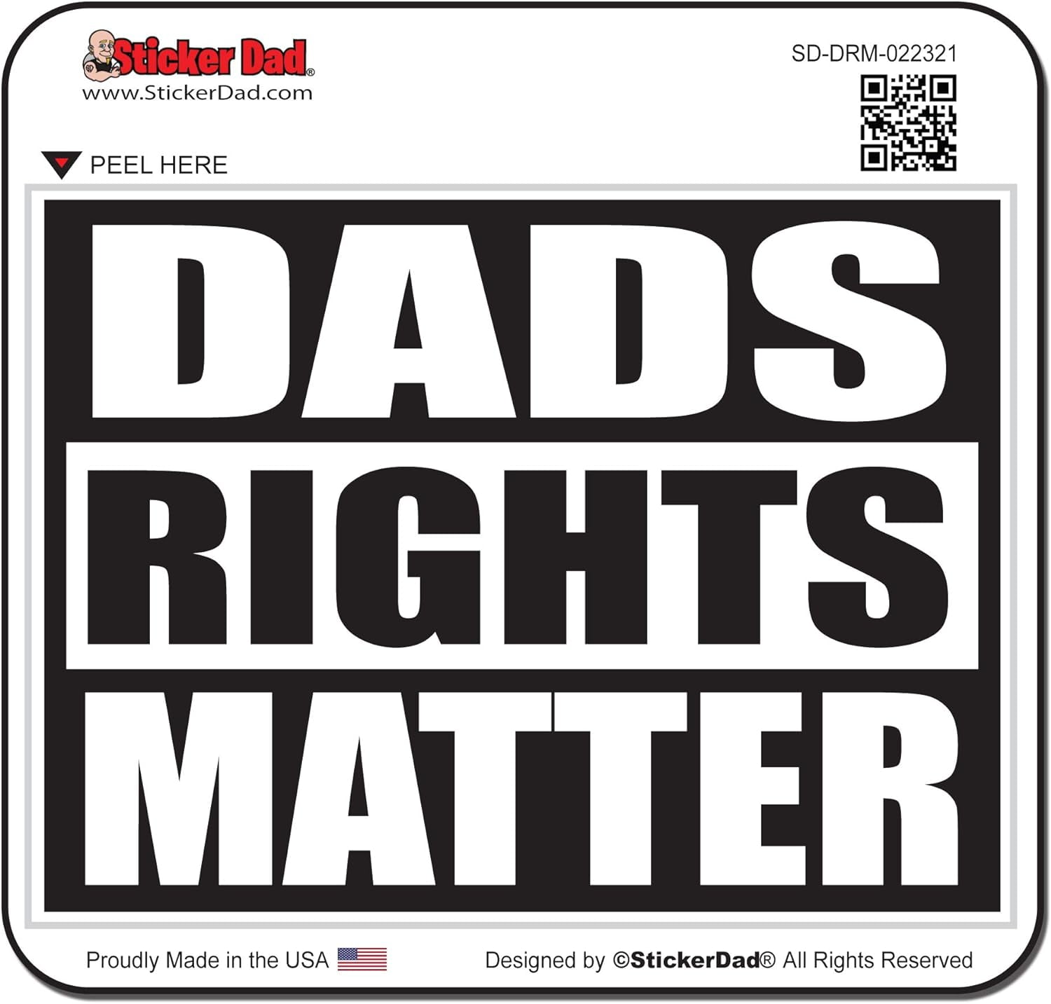4 Pack - StickerDad® DADS Rights Matter (022321) 5" Wide Full Color ...