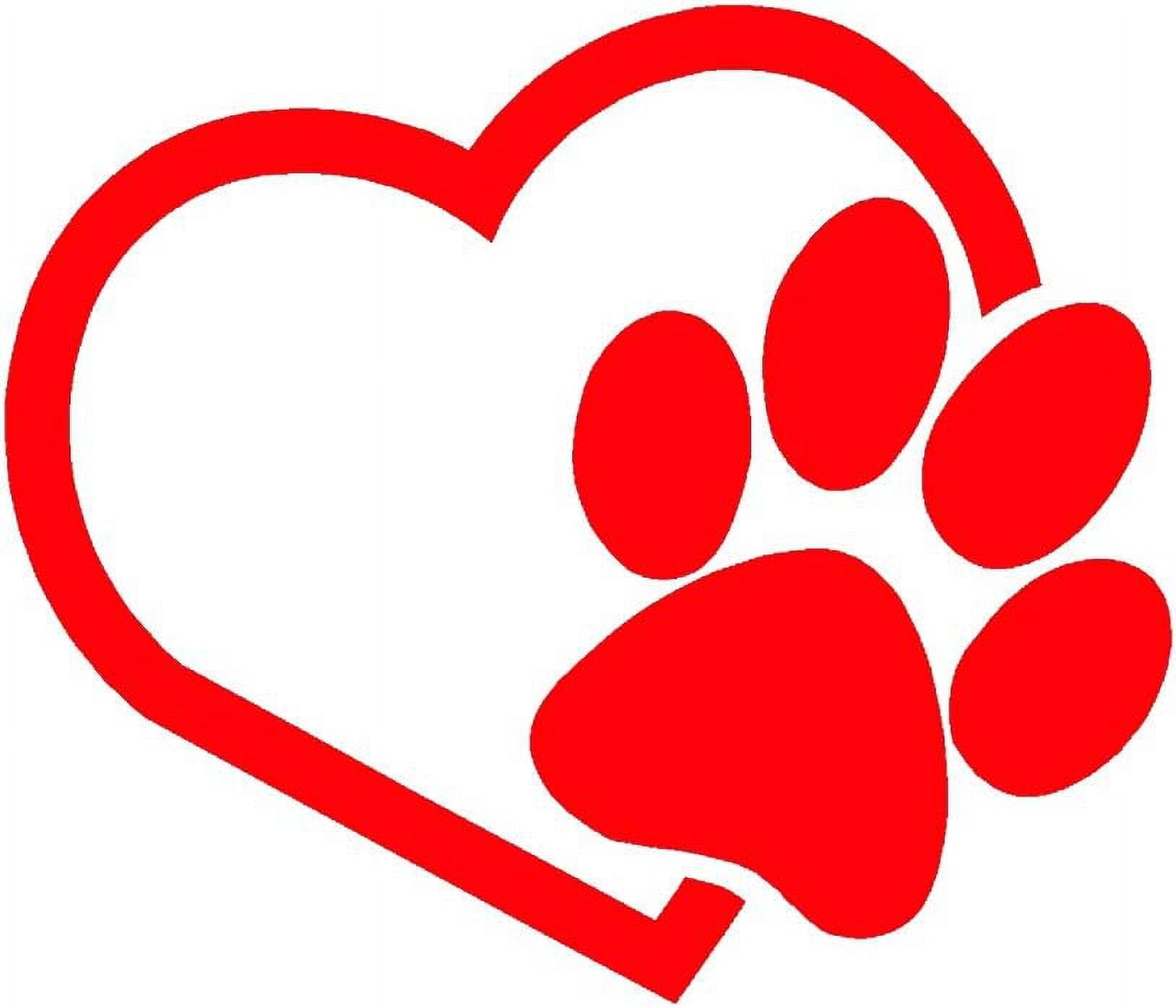 4 Pack - StickerDad® Dog PAW Heart V1 Puppy Love Vinyl Decal by ...
