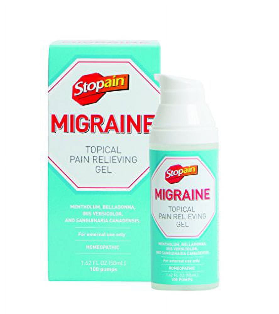 4 Pack Stopain Migraine Topical Pain Relieving Gel 1.62oz Each ...