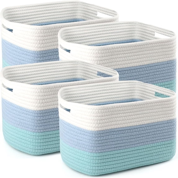 4 Pack Storage Baskets for Organizing, 12''Lx9''Wx8''H Woven Baskets ...