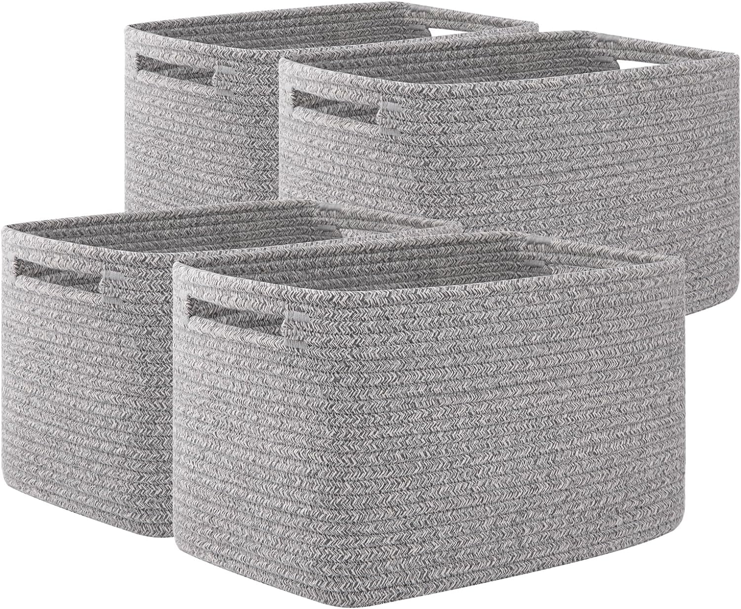 4 Pack Storage Baskets for Organizing, Cube Storage Bins for Shelves ...