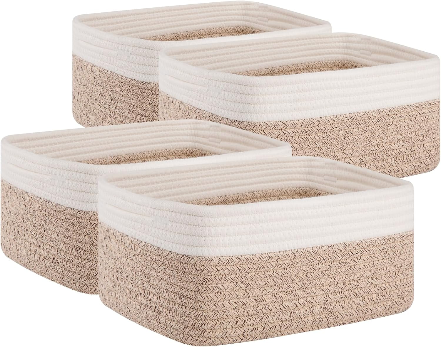 4 Pack Storage Baskets for Organizing, Small Baskets for Shelves, Cute ...