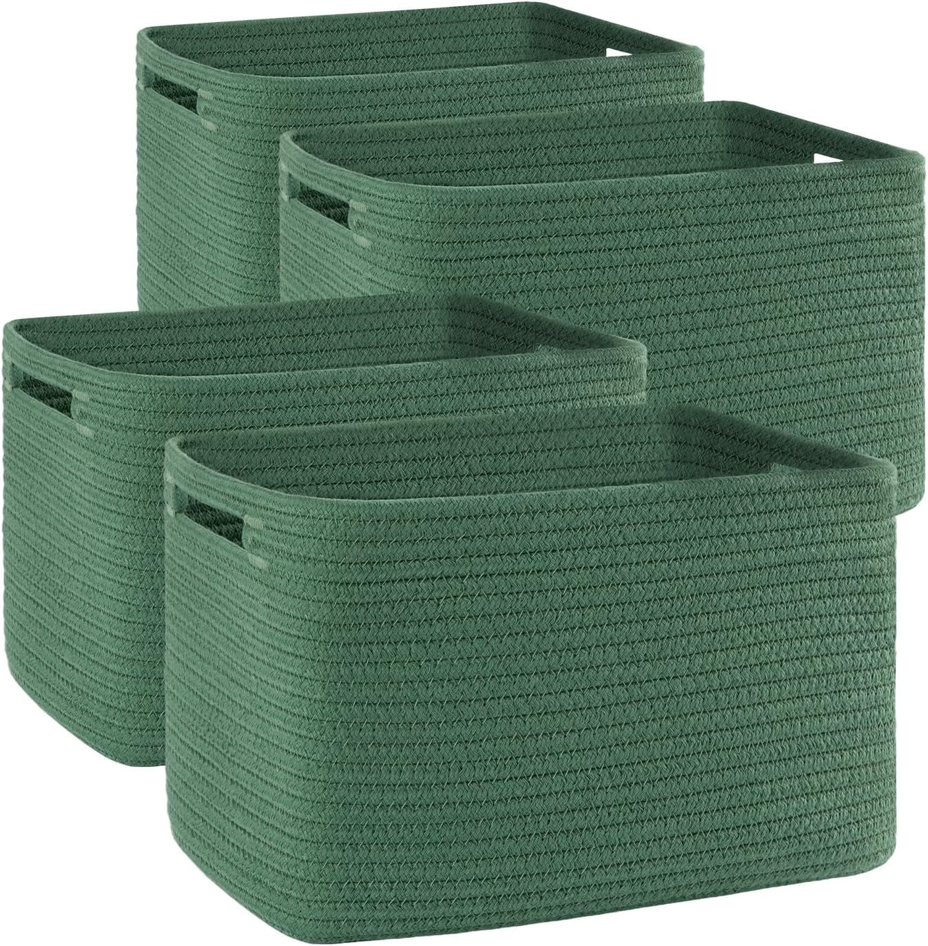 4 Pack Storage Baskets for Organizing, Woven Baskets for Shelves ...