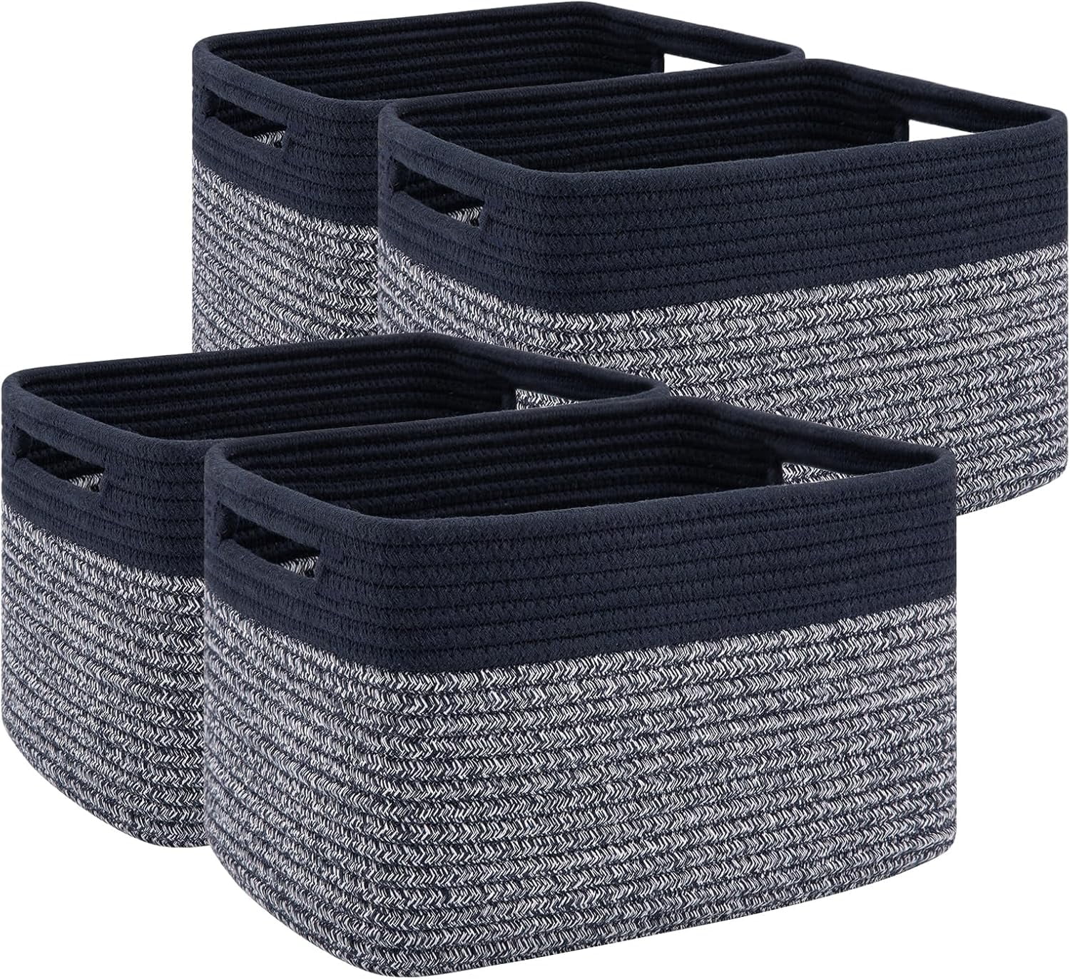4 Pack Storage Baskets for Organizing, Woven Baskets for Shelves ...