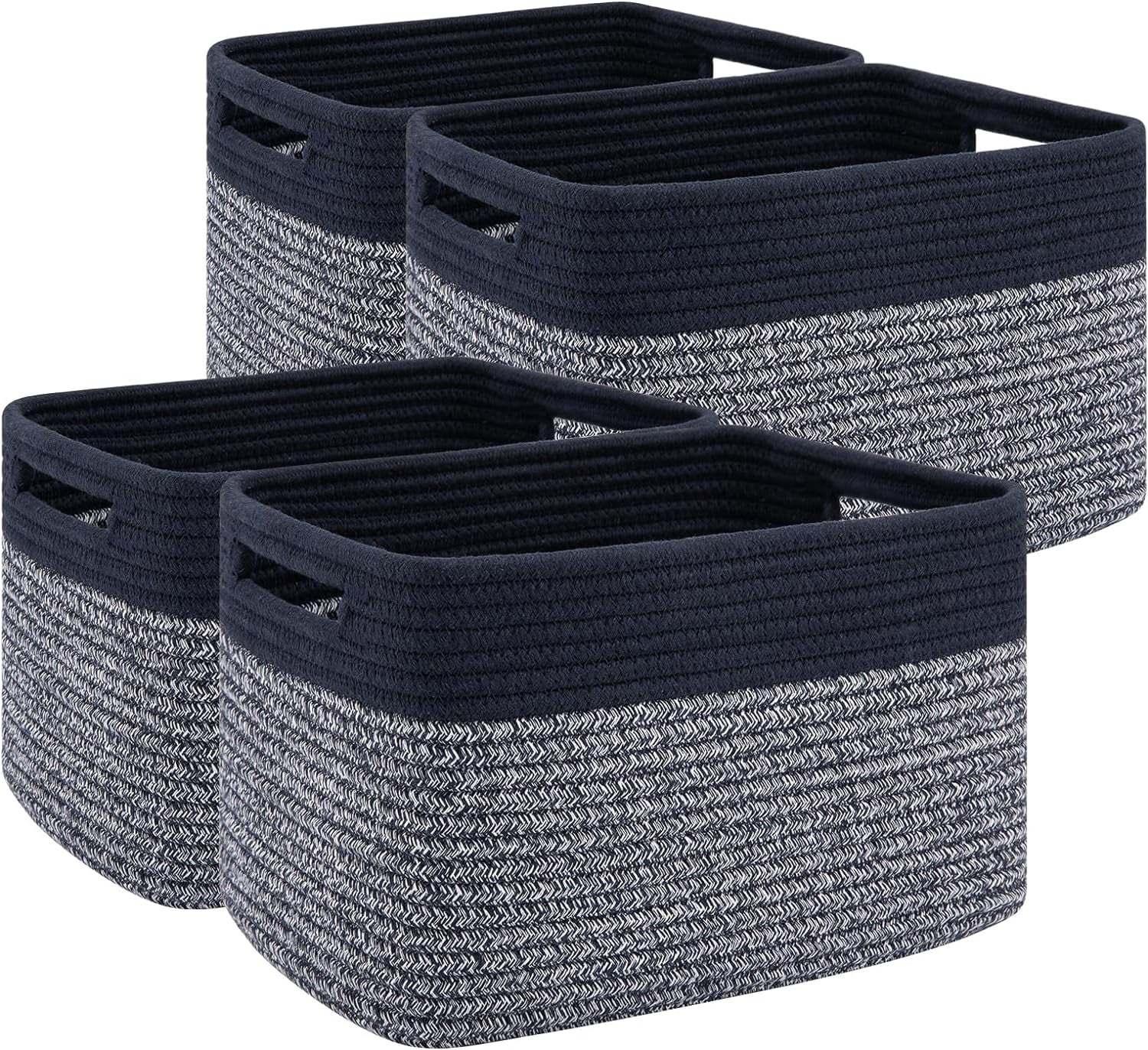 4 Pack Storage Baskets for Organizing, Woven Baskets for Shelves ...